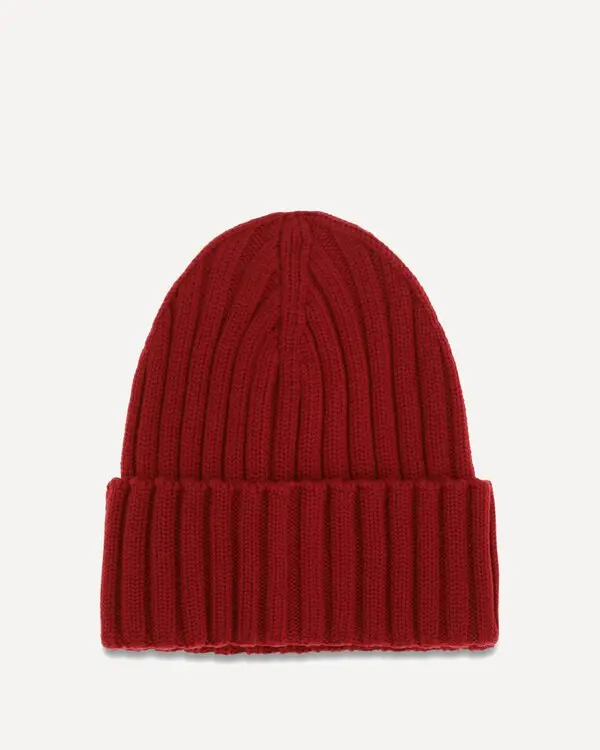 Moncler Wool Beanie With Logo - Red