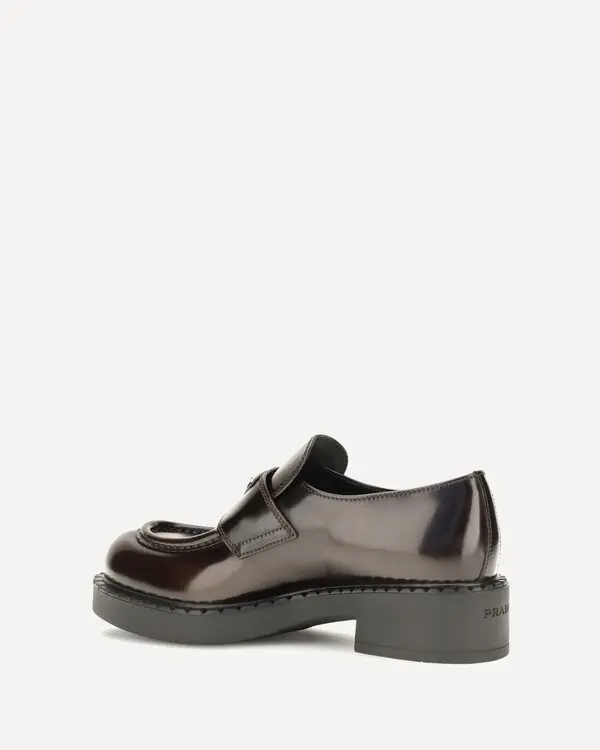 Prada Leather Logo Loafers