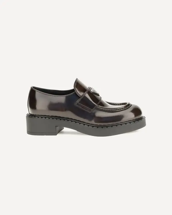 Prada Leather Logo Loafers