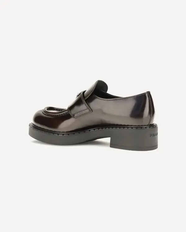 Prada Leather Logo Loafers