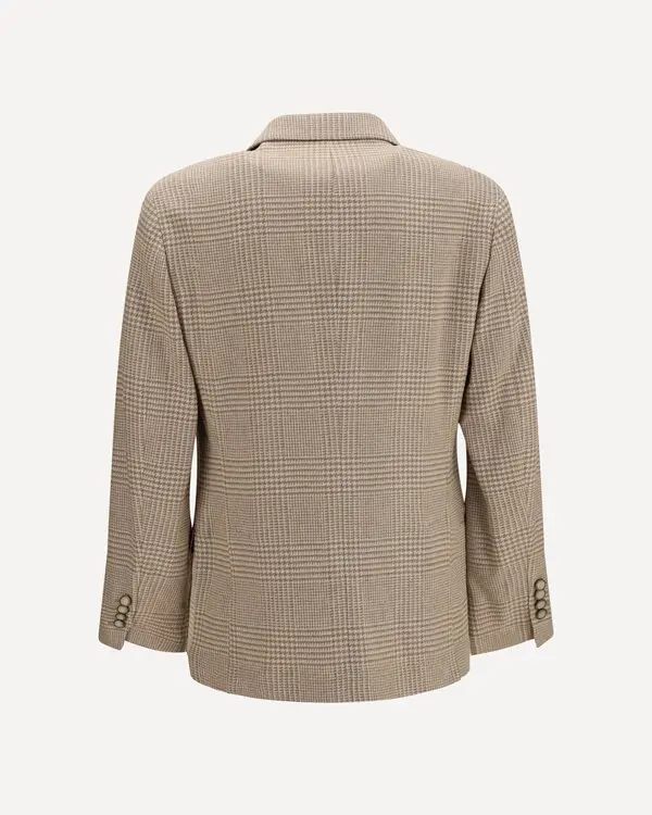 Brunello Cucinelli Single Breasted Checked Blazer
