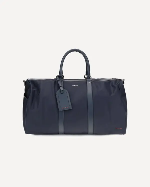 Kiton Leather-trim Travel Duffle Bag - Blue