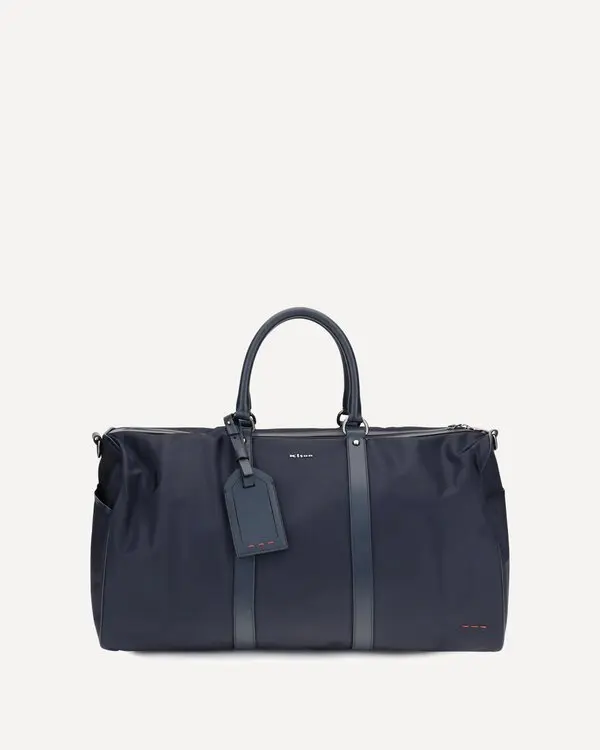 Kiton Leather-trim Travel Duffle Bag - Blue