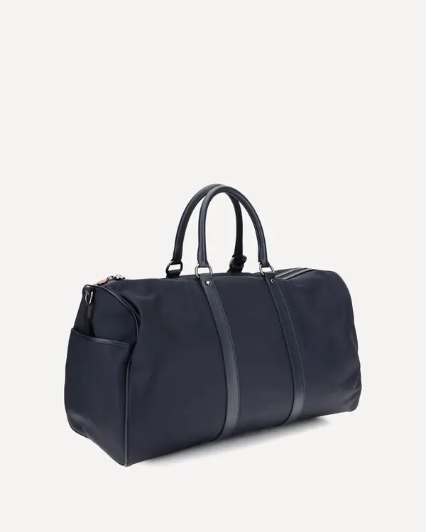Kiton Leather-trim Travel Duffle Bag - Blue