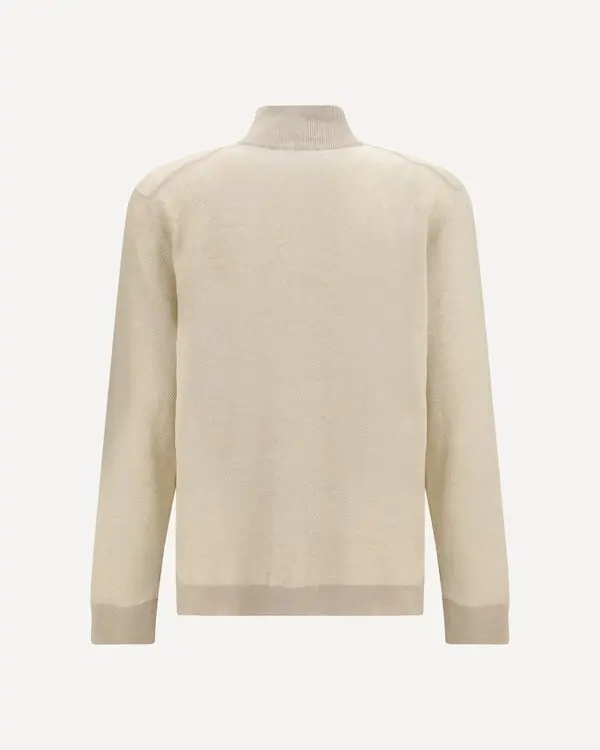 Loro Piana Roadster Cashmere Quarter Zip Sweater - Cream