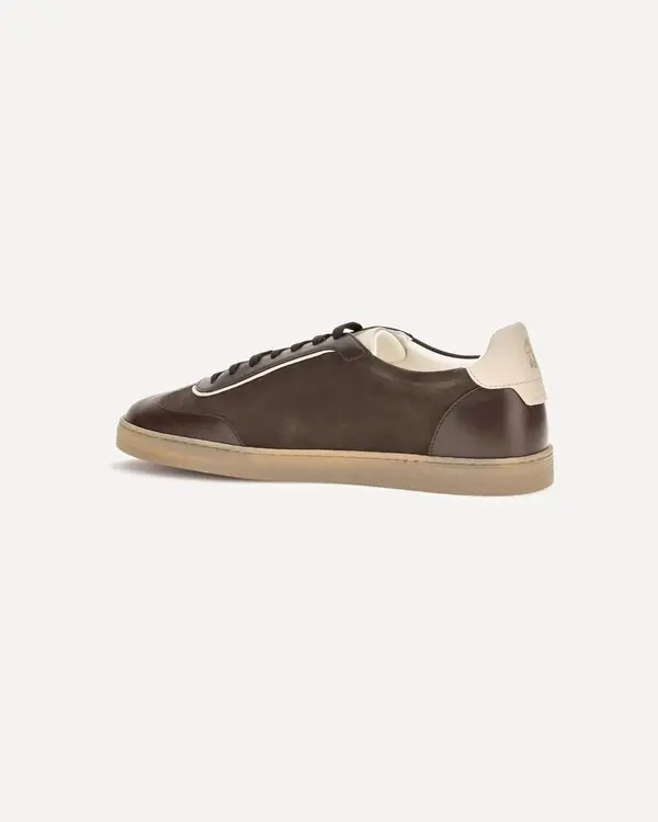 Brunello Cucinelli Leather Sneakers With Suede Details
