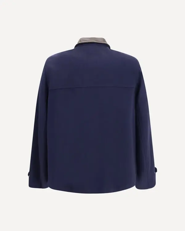 Brunello Cucinelli Virgin Wool Jacket With Nappa Inserts
