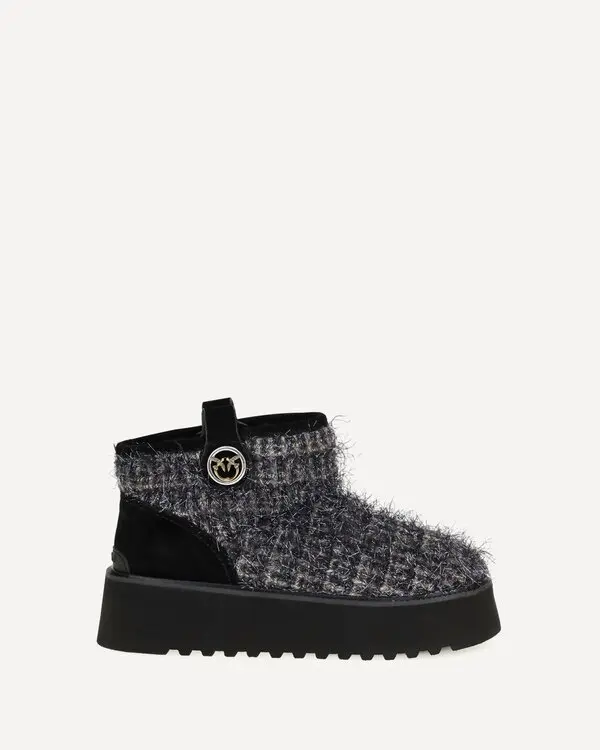 Pinko Tweed And Lurex Ankle Boots
