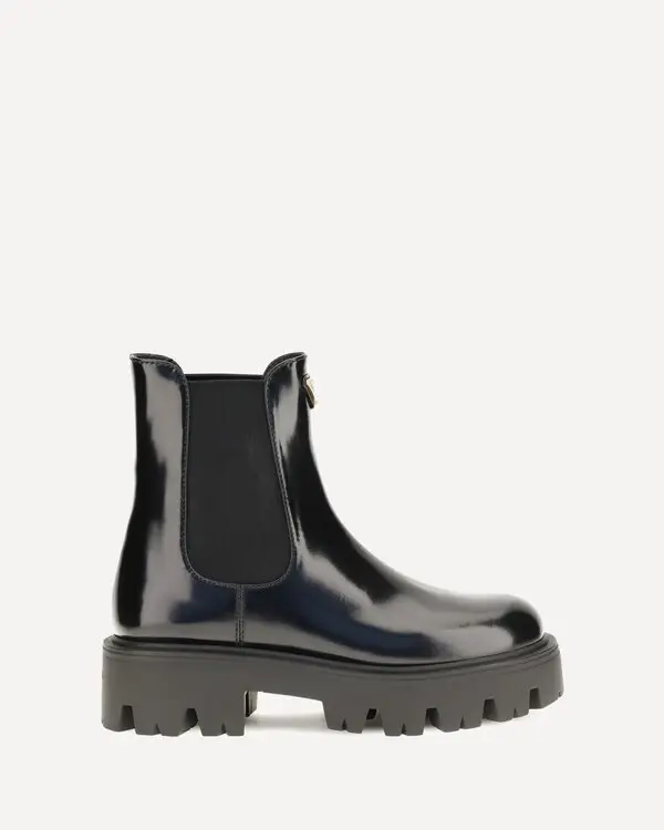 Prada Brushed Leather Ankle Boots - Black