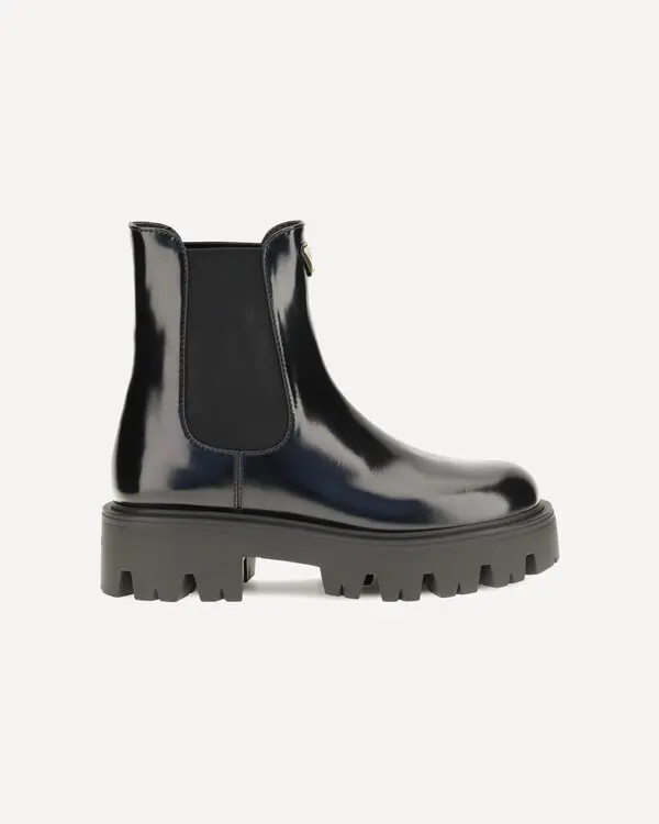 Prada Brushed Leather Ankle Boots