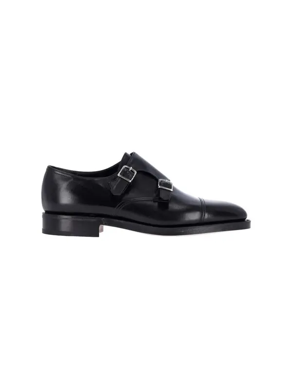 John Lobb William Monk Strap Shoes - Black