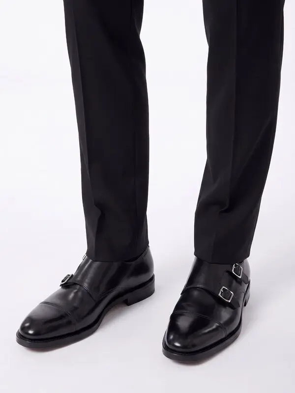 John Lobb William Monk Strap Shoes - Black