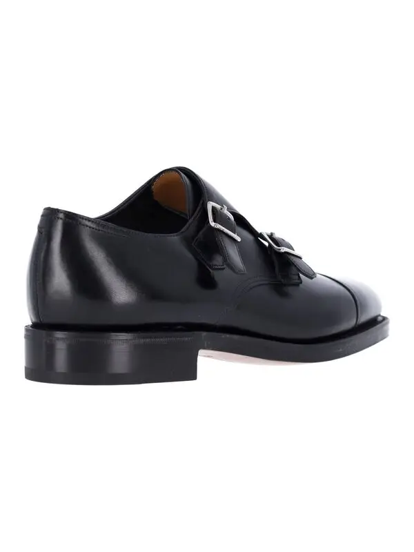 John Lobb William Monk Strap Shoes - Black