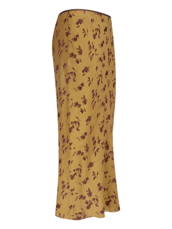 Dries Van Noten Printed Midi Skirt - Yellow
