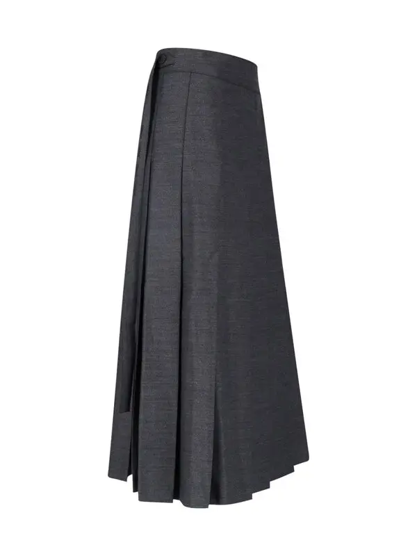 RÓHE Virgin Wool Maxi Skirt - Gray