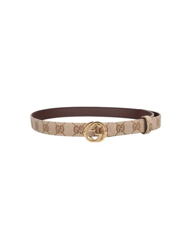 Gucci Thin Belt "gg - Beige