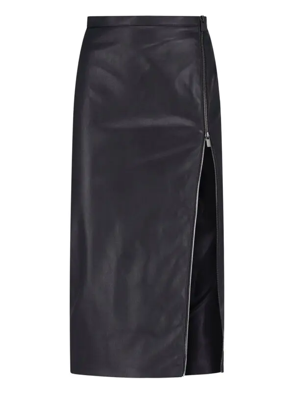 Gucci S Max Mara Midi Lambskin Skirt - Black