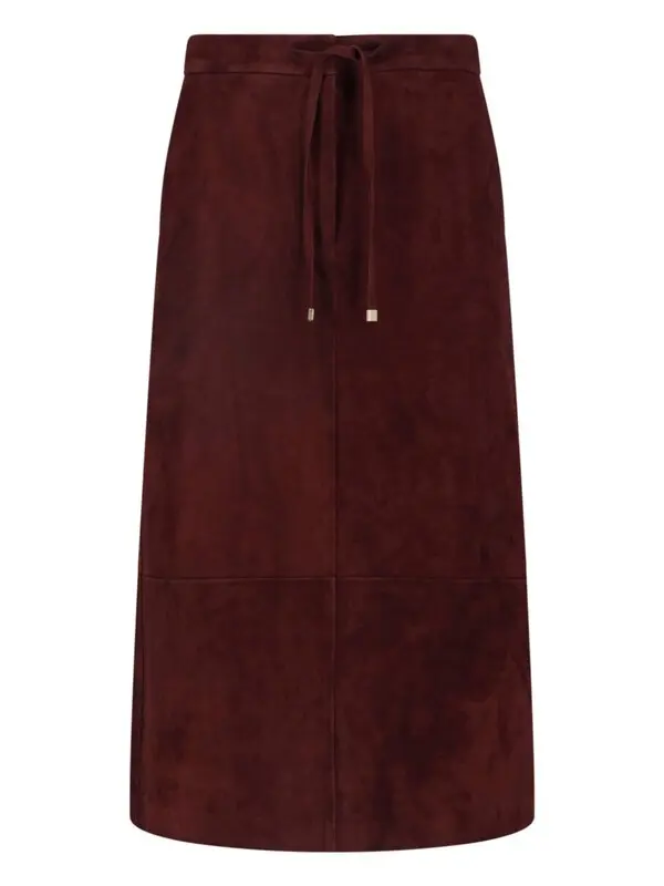 Max Mara Midi Lambskin Skirt