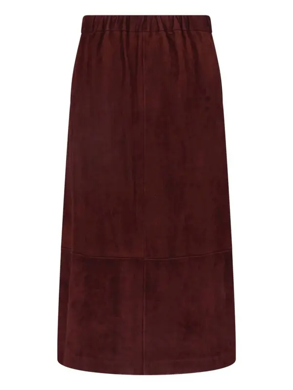Max Mara Midi Lambskin Skirt