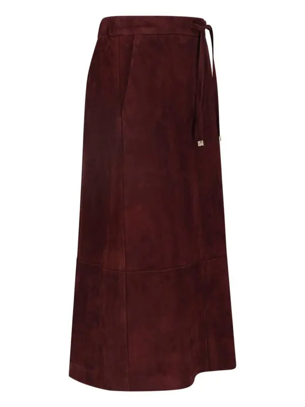 Max Mara Midi Lambskin Skirt