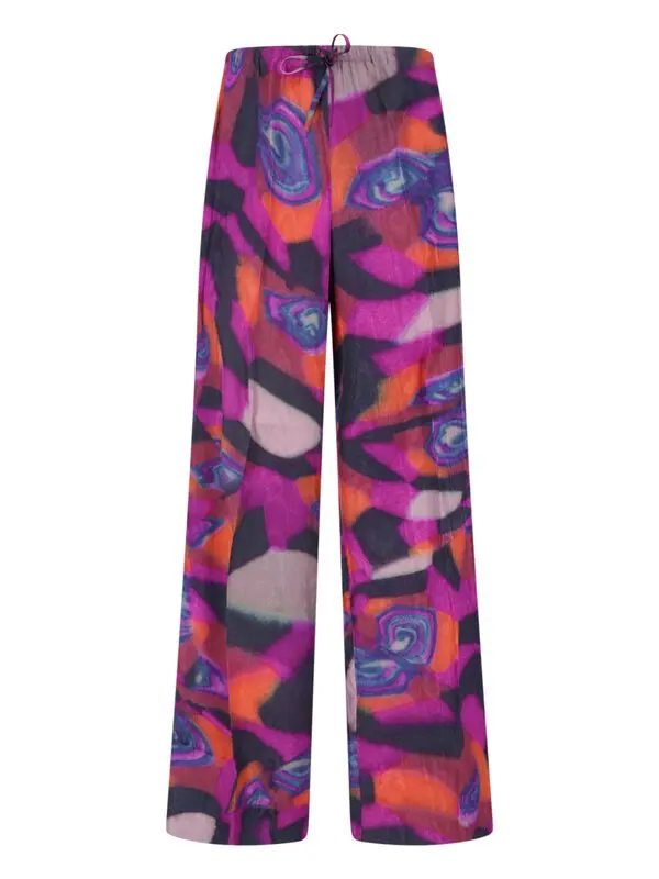 Dries Van Noten Wide Printed Pants