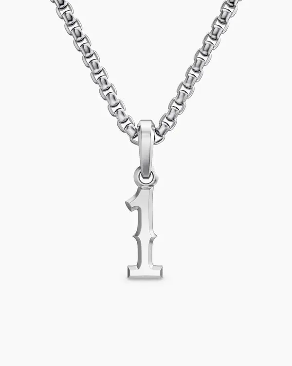 David Yurman Number Three Amulet In Sterling Silver - 1