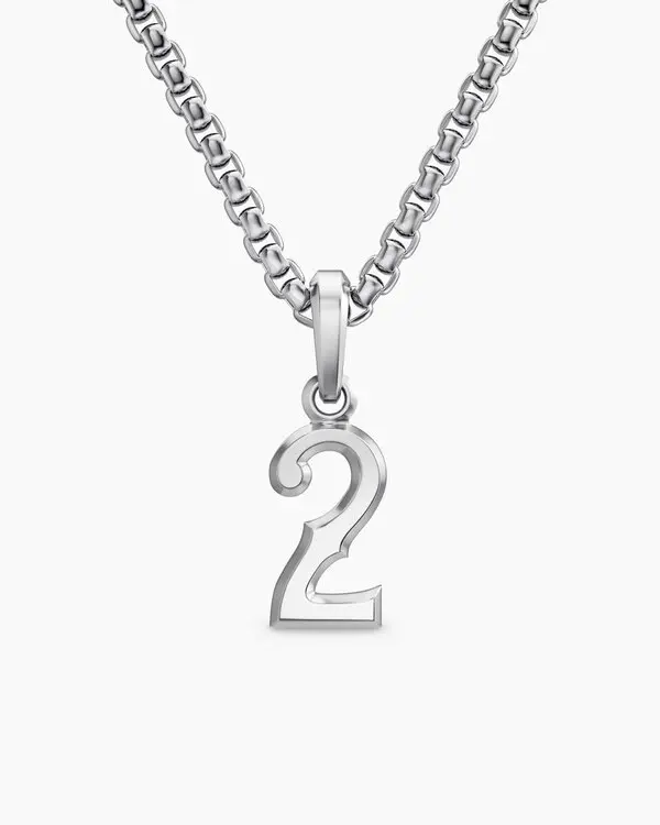 David Yurman Number Three Amulet In Sterling Silver - 2