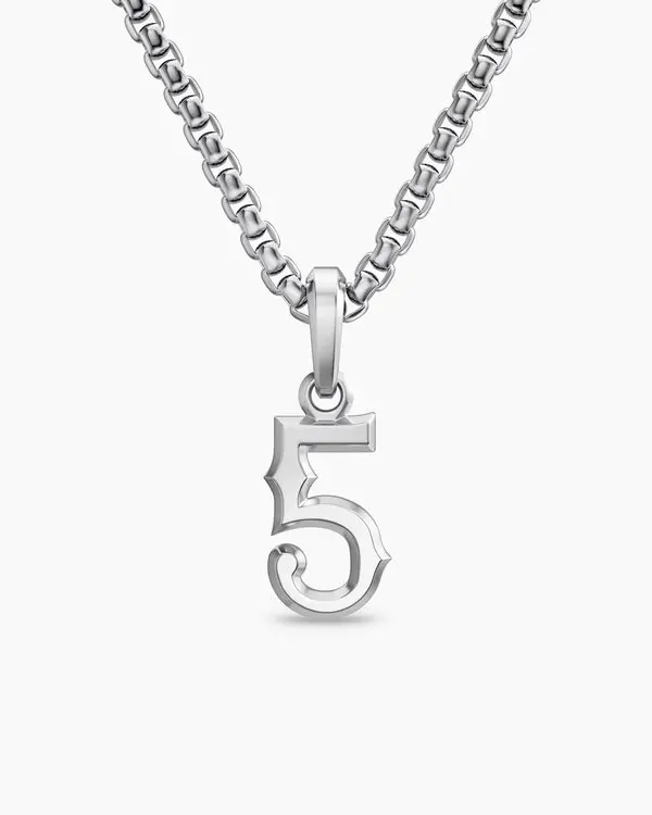 David Yurman Number Three Amulet In Sterling Silver - 5