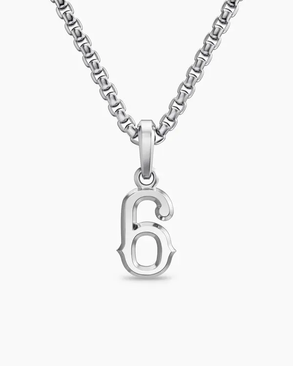 David Yurman Number Three Amulet In Sterling Silver - 6