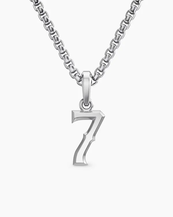 David Yurman Number Three Amulet In Sterling Silver - 7