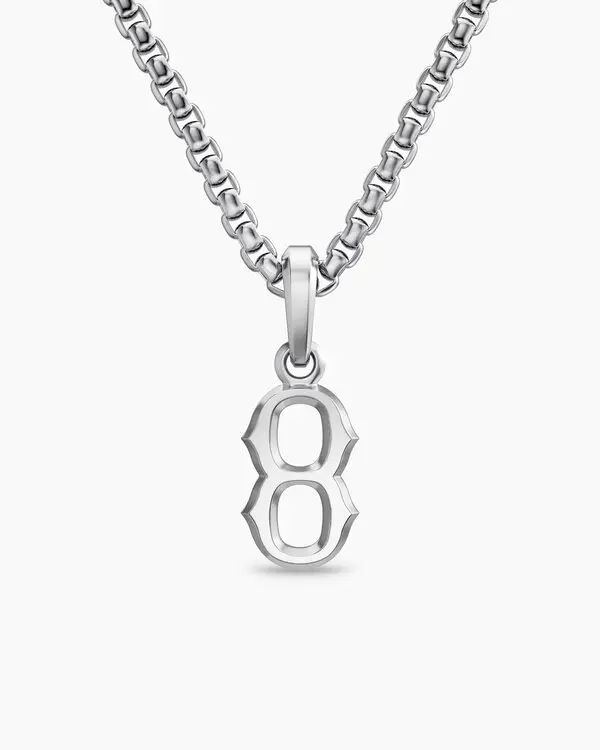 David Yurman Number Three Amulet In Sterling Silver - 8