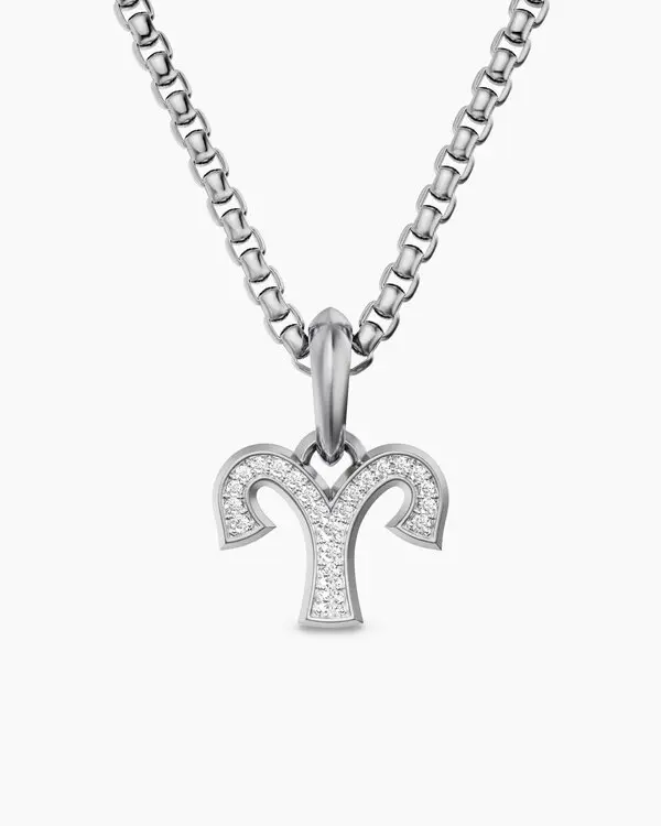 David Yurman Aries Amulet In Sterling Silver - Diamond