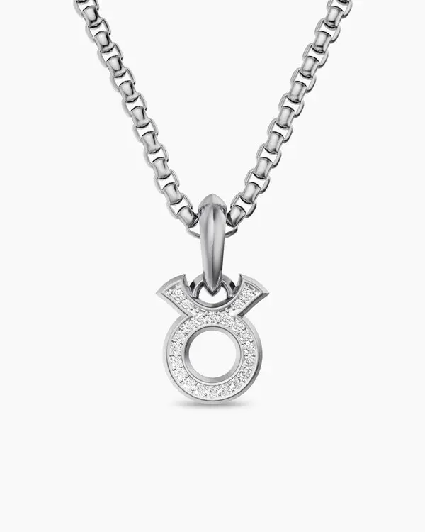 David Yurman Sterling Silver Taurus Amulet With Diamonds - Diamond