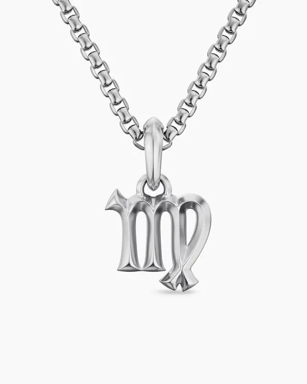 David Yurman Sterling Silver Virgo Amulet With Diamonds - All Sterling Silver