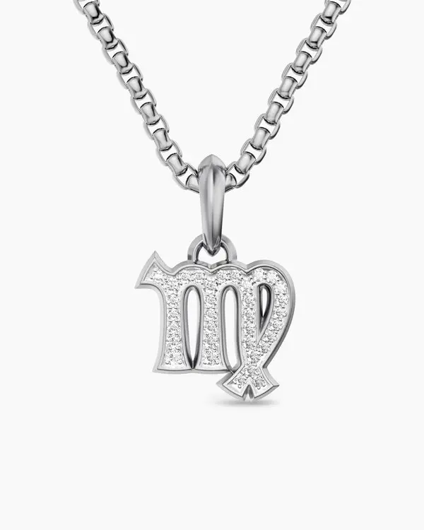 David Yurman Virgo Amulet In Sterling Silver - Diamond