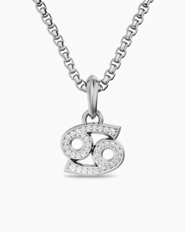 David Yurman Sterling Silver And Cancer Amulet - Diamond