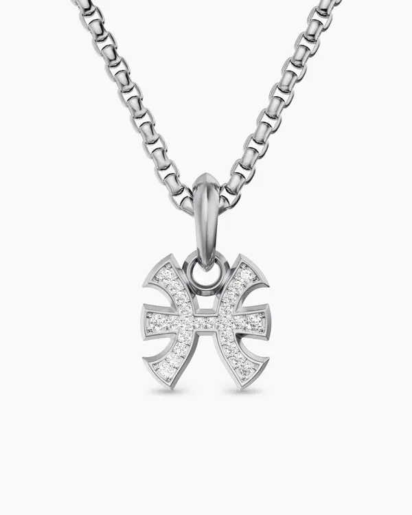 David Yurman Sterling Silver Pisces Amulet With Diamonds - Diamond