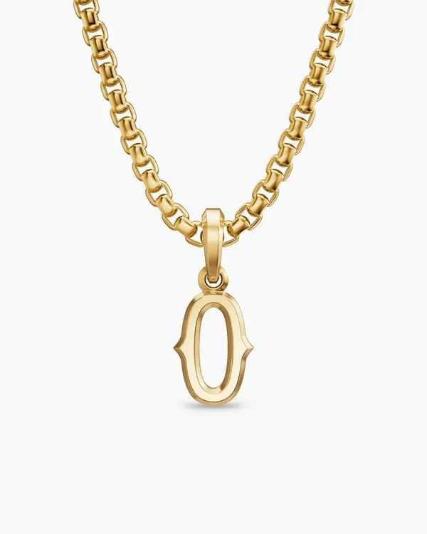 David Yurman Number Zero Amulet In 18k Yellow Gold - 0