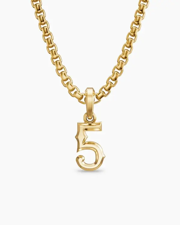 David Yurman Number Six Amulet In 18k Yellow Gold - 5