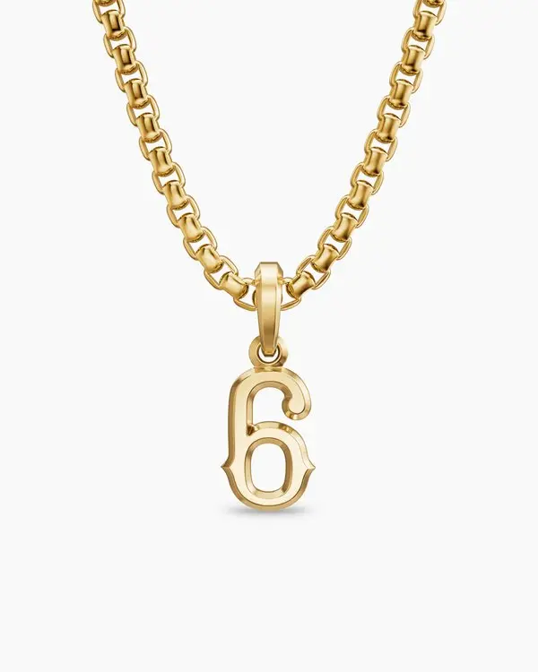 David Yurman Number Six Amulet In 18k Yellow Gold - 6