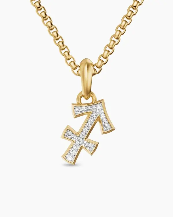 David Yurman Sagittarius Amulet In 18k Yellow Gold With Diamonds - Diamond