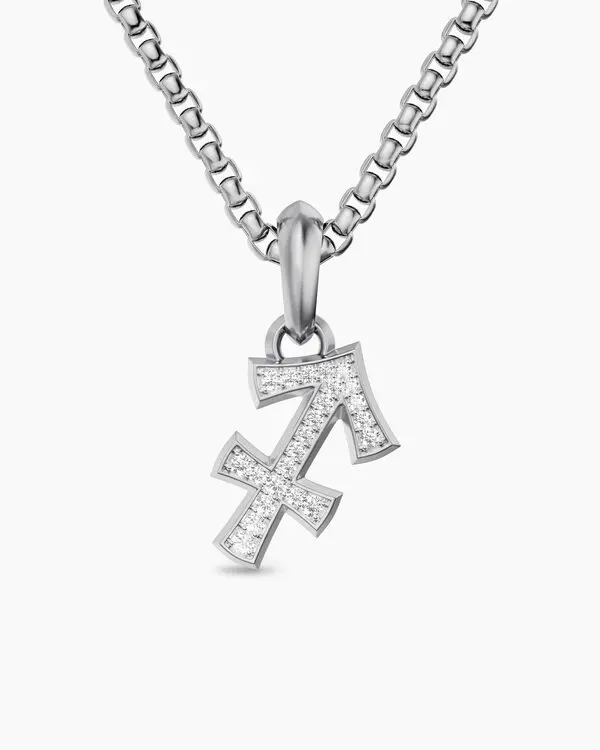 David Yurman Sagittarius Amulet In Sterling Silver - Diamond