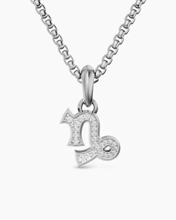David Yurman Capricorn Amulet In Sterling Silver - Diamond
