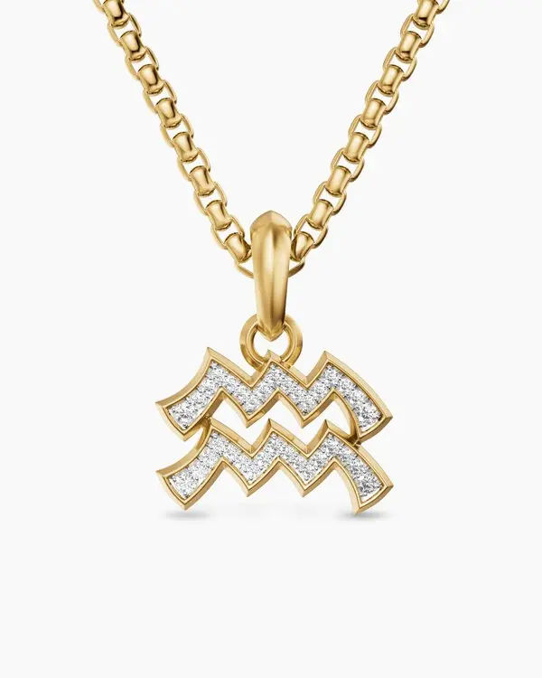 David Yurman Aquarius Amulet In 18k Yellow Gold With Diamonds - Diamond