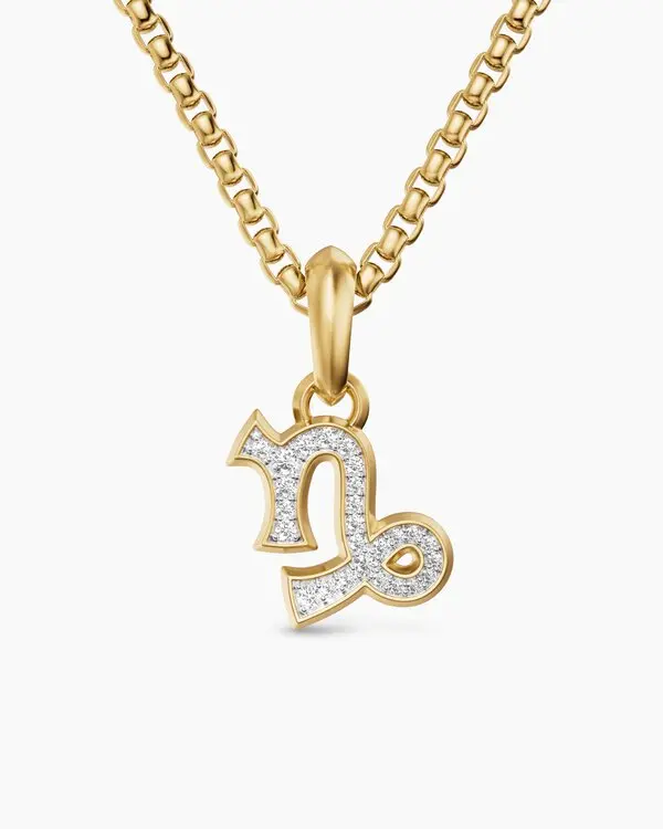David Yurman Capricorn Amulet In 18k Yellow Gold With Diamonds - Diamond