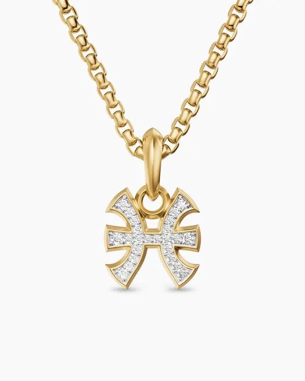 David Yurman Pisces Amulet In 18k Yellow Gold With Diamonds - Diamond