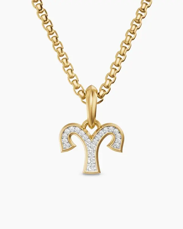David Yurman Aries Amulet In 18k Yellow Gold With Diamonds - Diamond