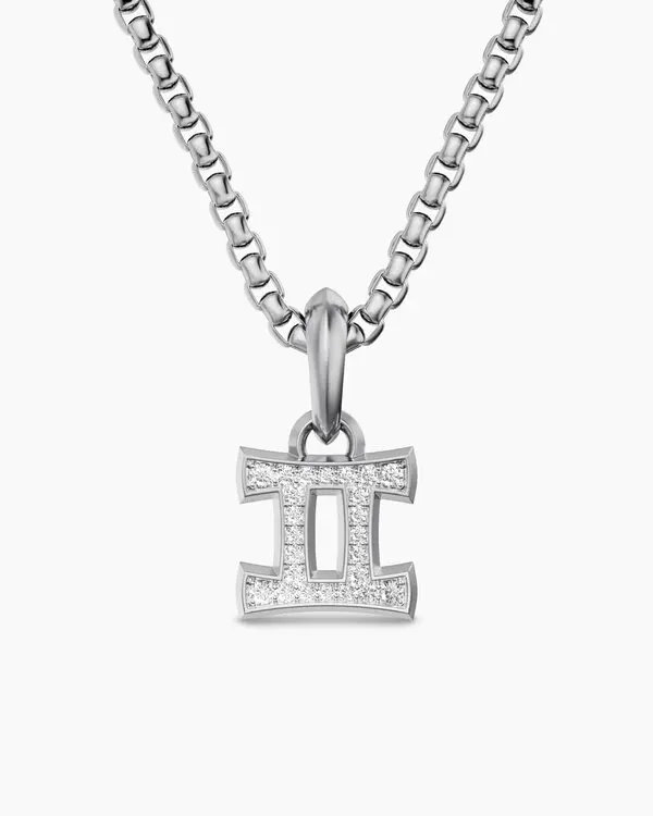 David Yurman Gemini Amulet In Sterling Silver - Diamond
