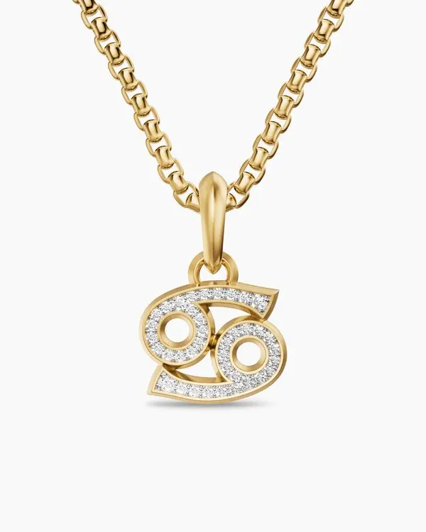 David Yurman Cancer Amulet In 18k Yellow Gold With Diamonds - Diamond