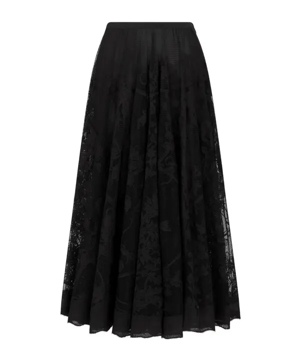 Dior Mid-length Flared Skirt - Black